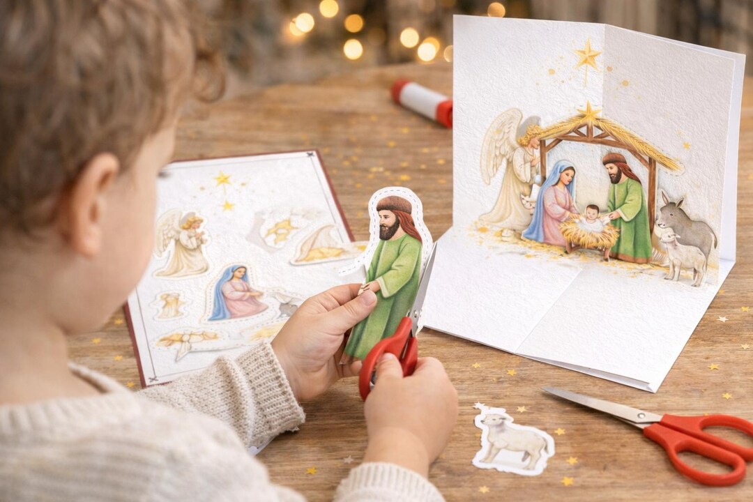 Printable Native Craft for Kids | Christmas Card DIY | Cut and Paste ...
