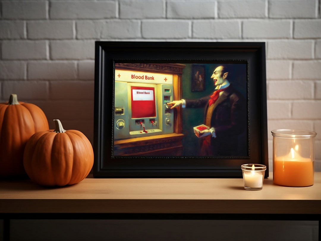 Dracula at the Blood Bank | Halloween Decor | Digital Download ...
