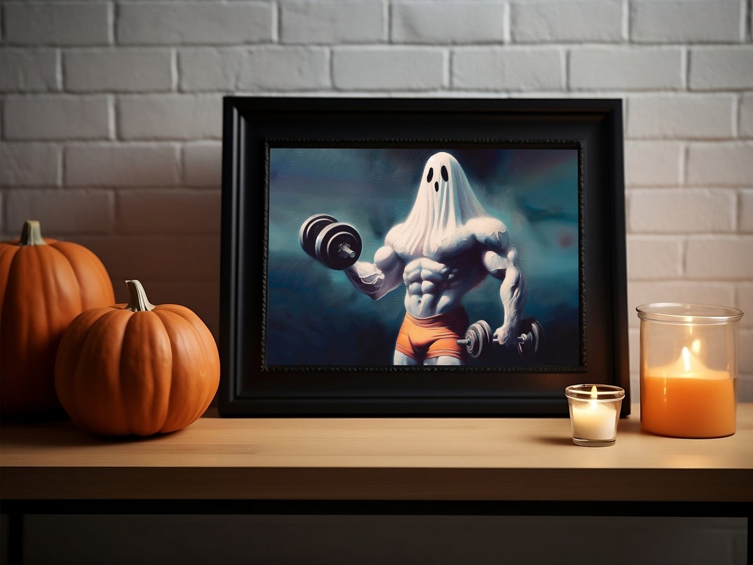 Bodybuilder Ghost | Halloween Decor | Digital Download | Halloween Art ...