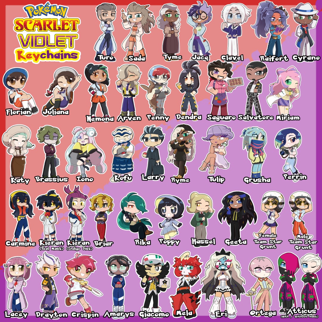 KEYCHAIN Stock Pre-order Pokemon Scarlet/violet Chibi Trainer Kieran ...
