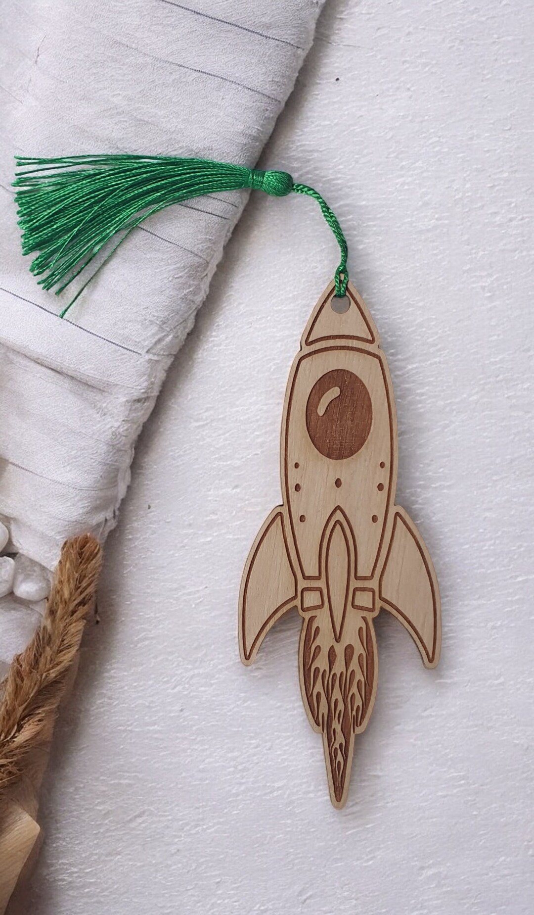 Engraved Wooden Rocket Bookmark | Eco-friendly Kids' Gift | Space ...