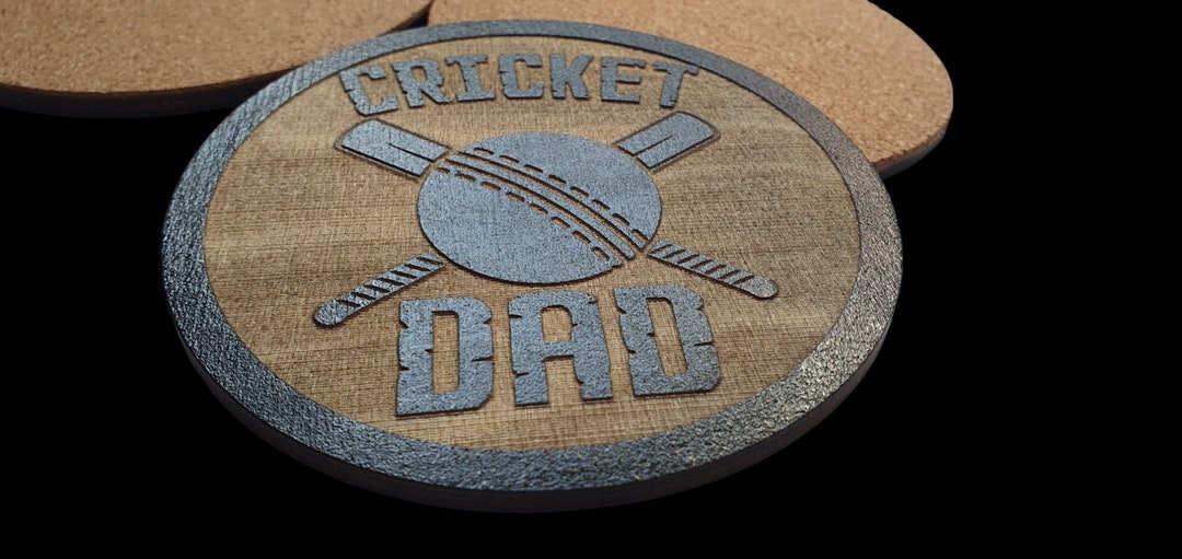 Cricket Dad Wood Coaster Wooden Drink Coasters Cricket Fan Accessories ...