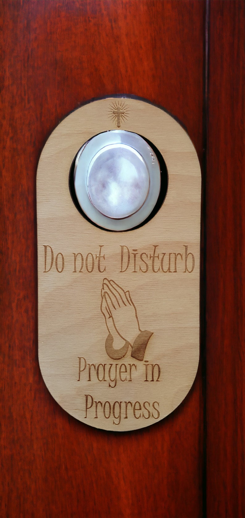 Do Not Disturb Prayer in Progress Door Hanger, Wooden Door Knob Sign ...