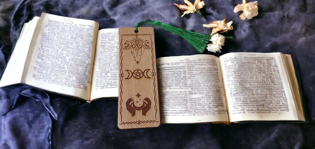 Bookmark Wood Witch Symbols Bookmark Triple Moon Goddess Bookmark ...
