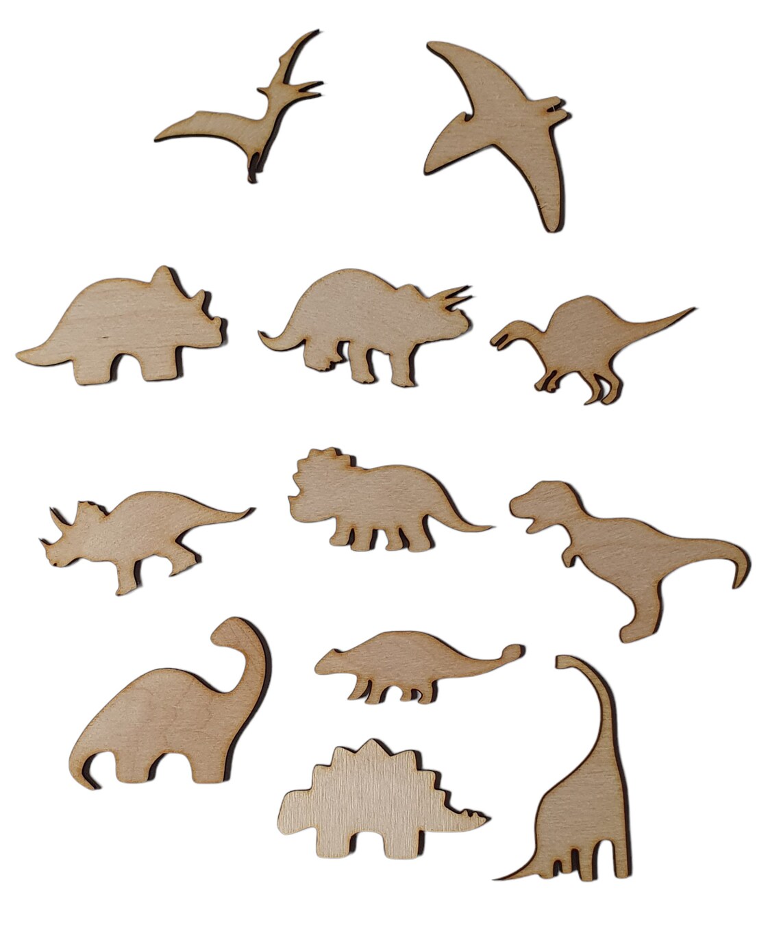 Wooden Dinossaurs Shapes Woodland Cut Outs Wood Crafts Decoration DIY ...