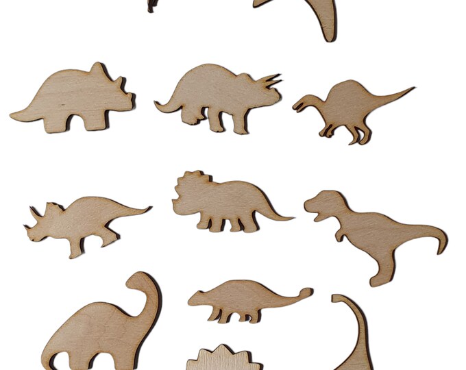 Wooden Dinossaurs Shapes Woodland Cut Outs Wood Crafts Decoration DIY ...