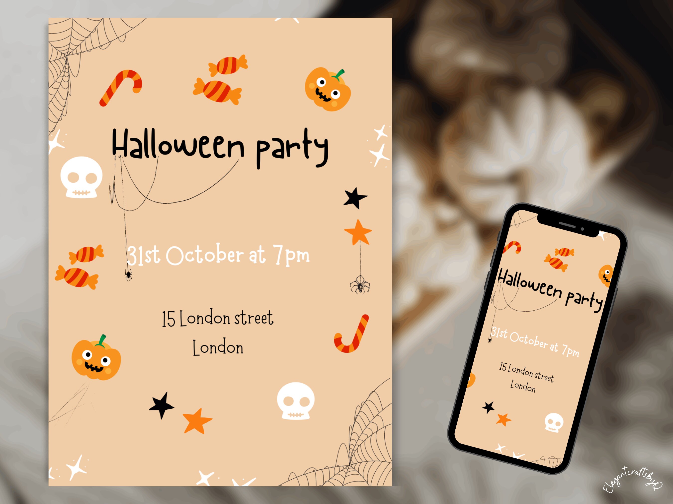 Editable Spooky Halloween Party Invitation (digital Download) - Etsy