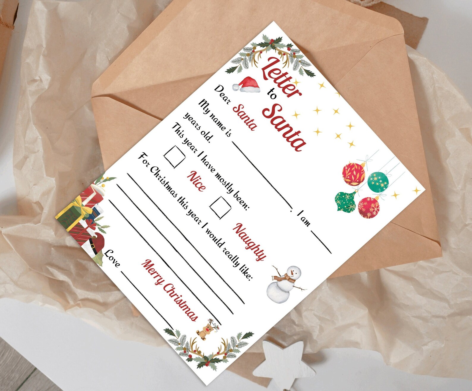 Father Christmas Letter, Letter to Santa,toddler Official Letter to ...