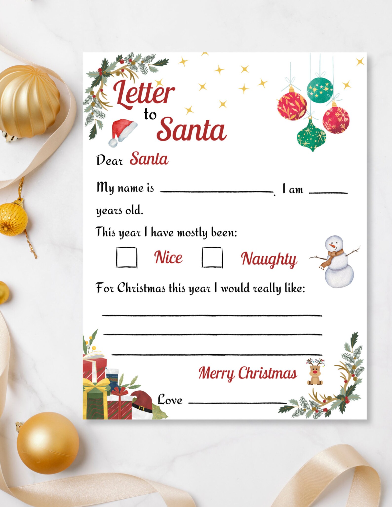 Father Christmas Letter, Letter to Santa,toddler Official Letter to ...