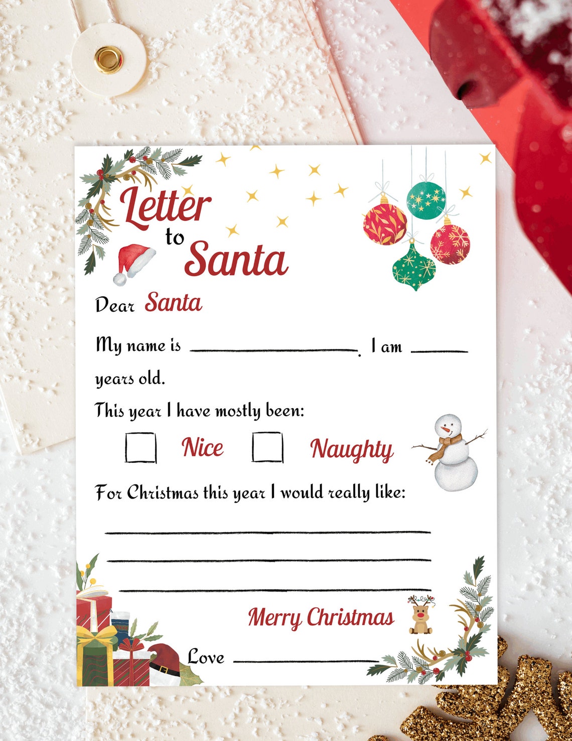 Father Christmas Letter, Letter to Santa,toddler Official Letter to ...