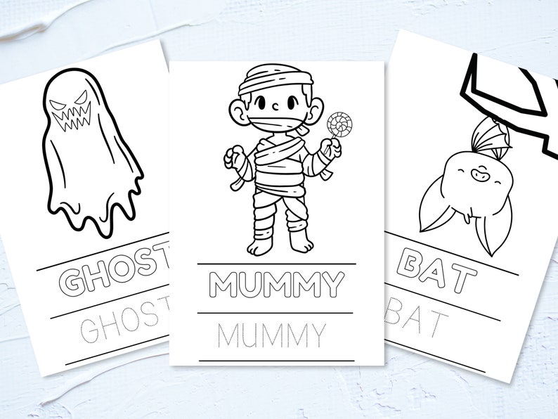 Printable Halloween Cute Colouring Pages,tracing Toddler Activity ...