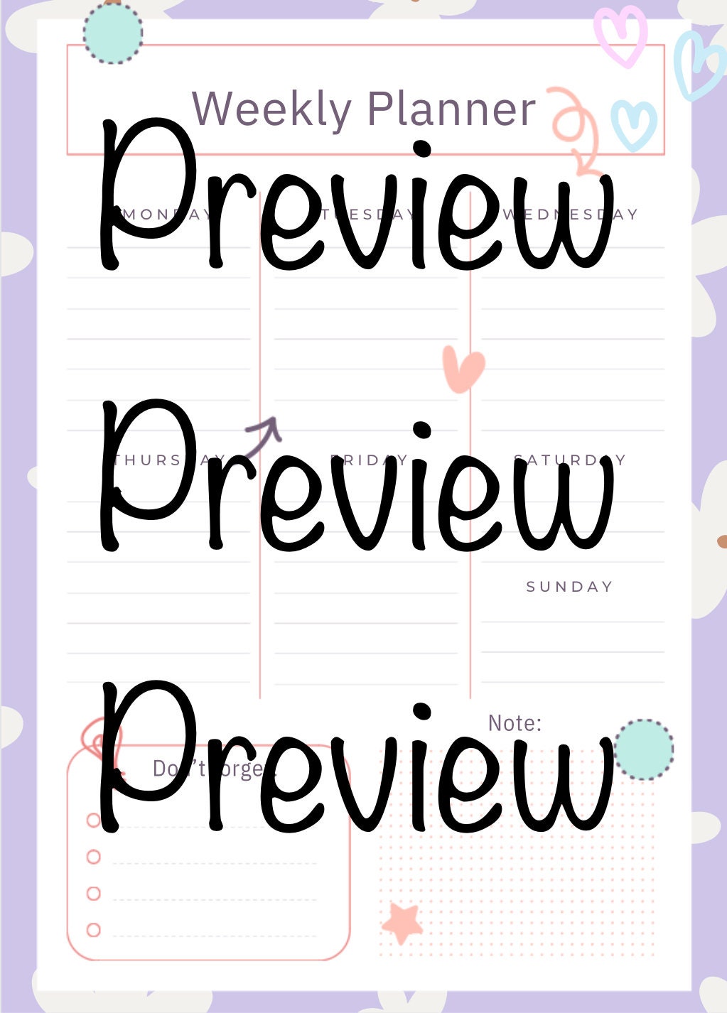 Cute Digital Calender Full Year - Etsy