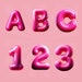 Pink Bubble Balloon Alphabet&number, Balloon Clipart, Foil Balloon ...
