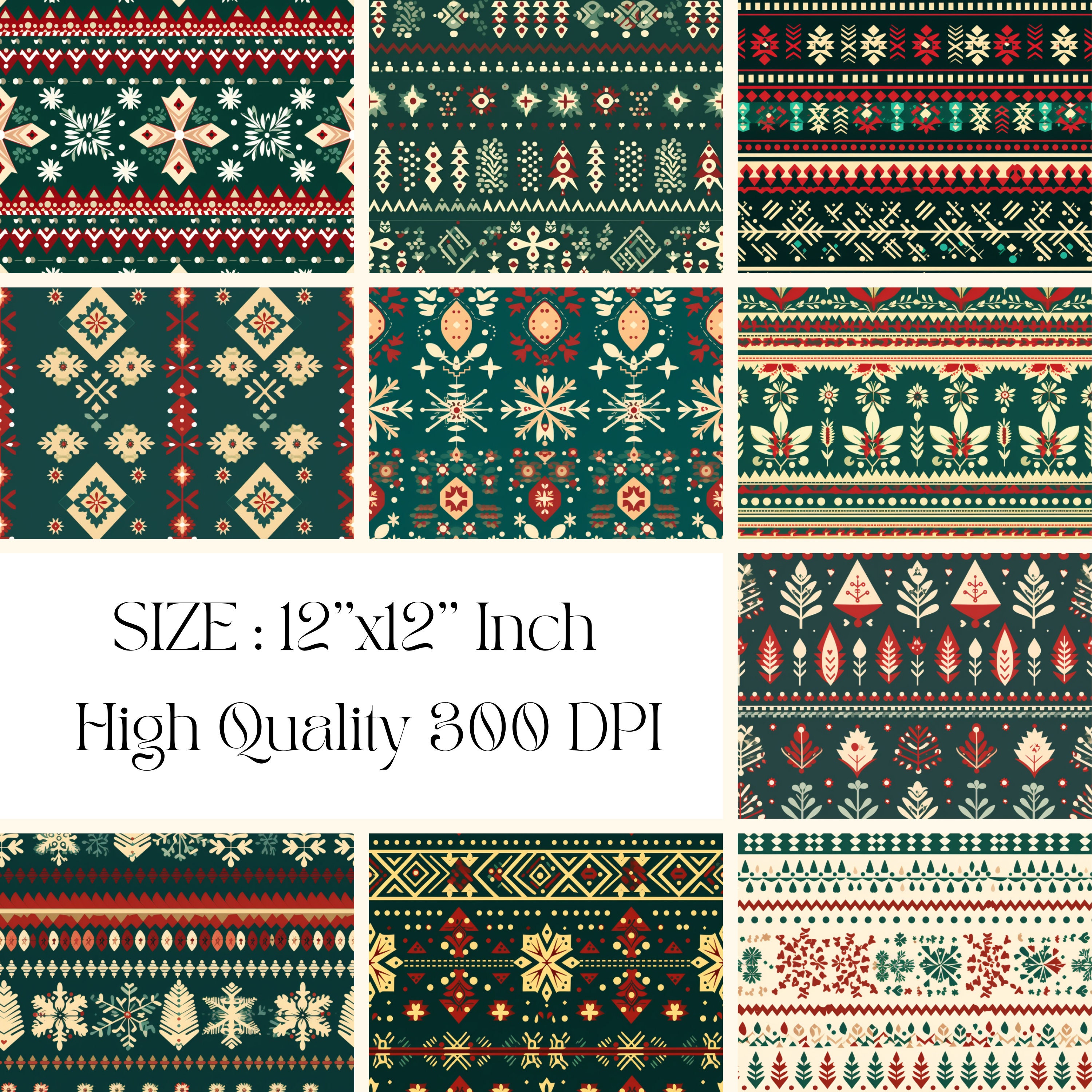 Seamless Nordic Digital Backgrounds, Christmas Backdrops, Christmas ...