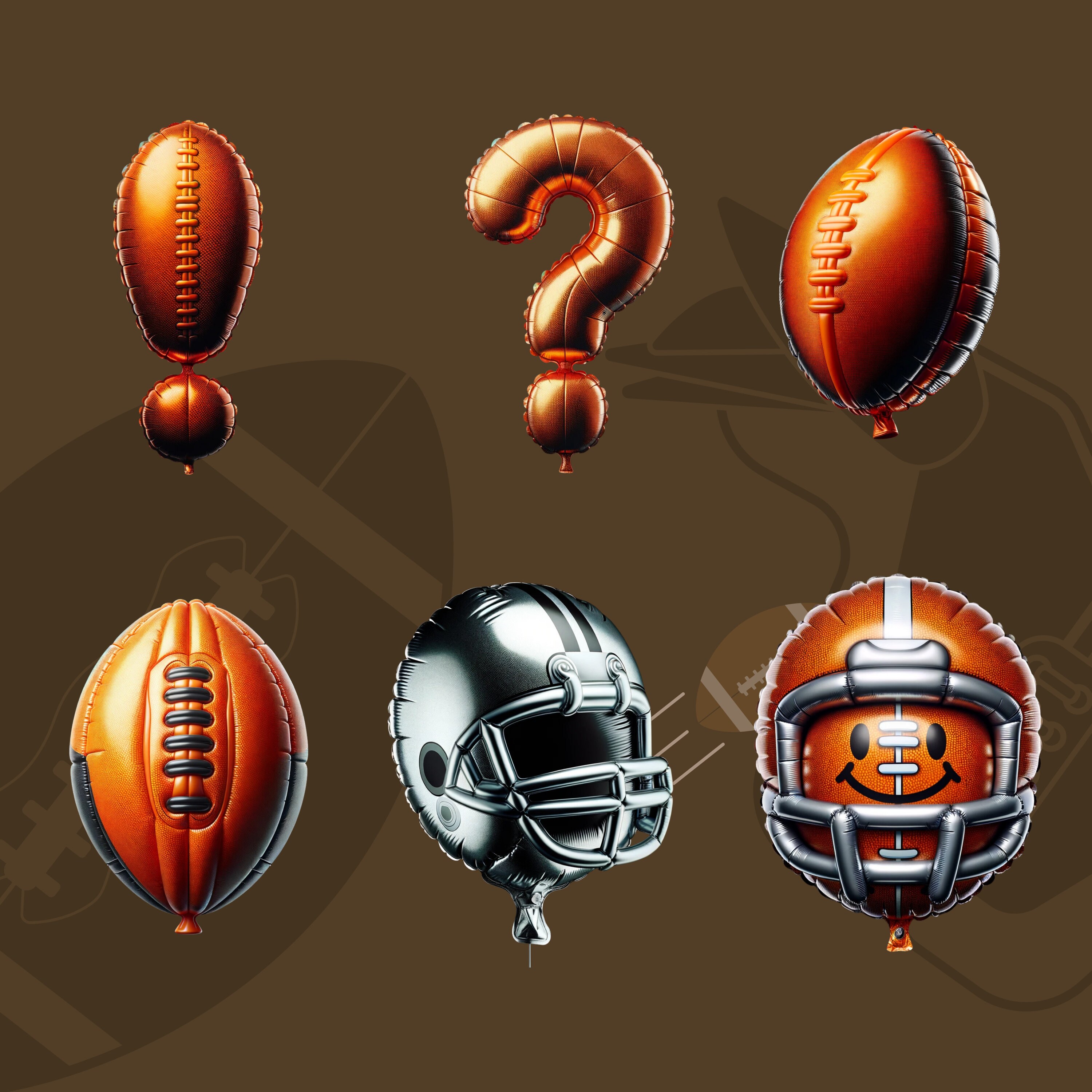 Football Balloon Alphabet & Number Clipart: PNG Font (digital Download ...