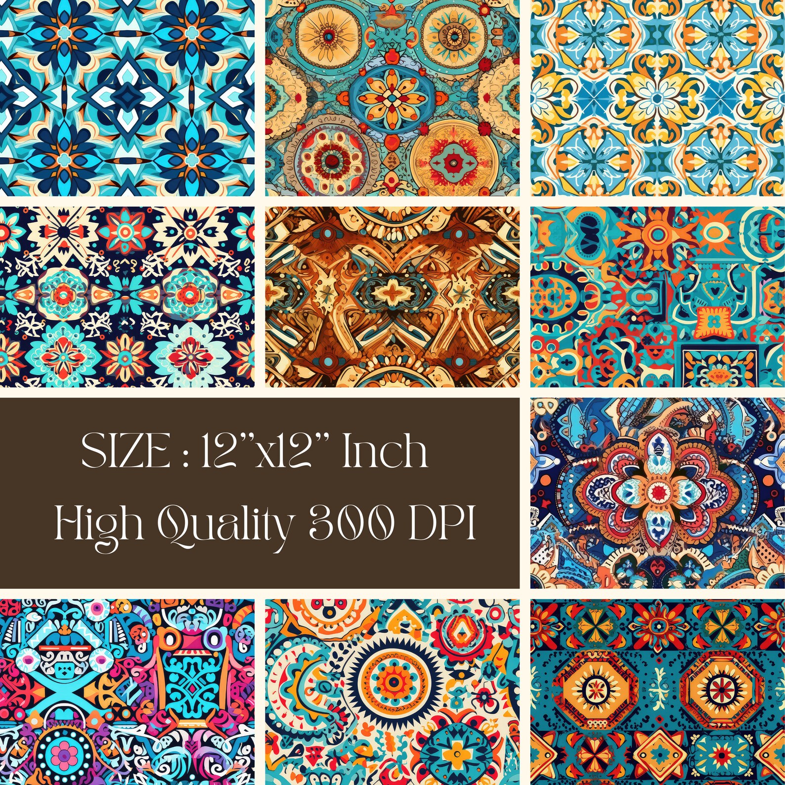 Moroccan Middle Eastern Motifs Seamless Pattern (digital Paper) - Etsy