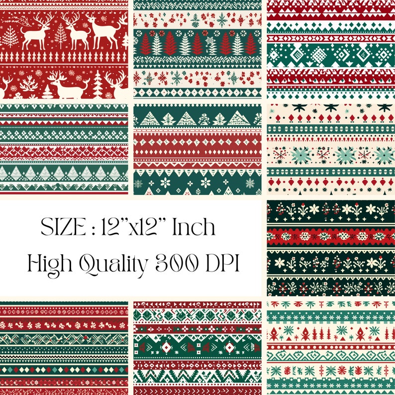 Seamless Nordic Digital Backgrounds, Christmas Backdrops, Christmas ...