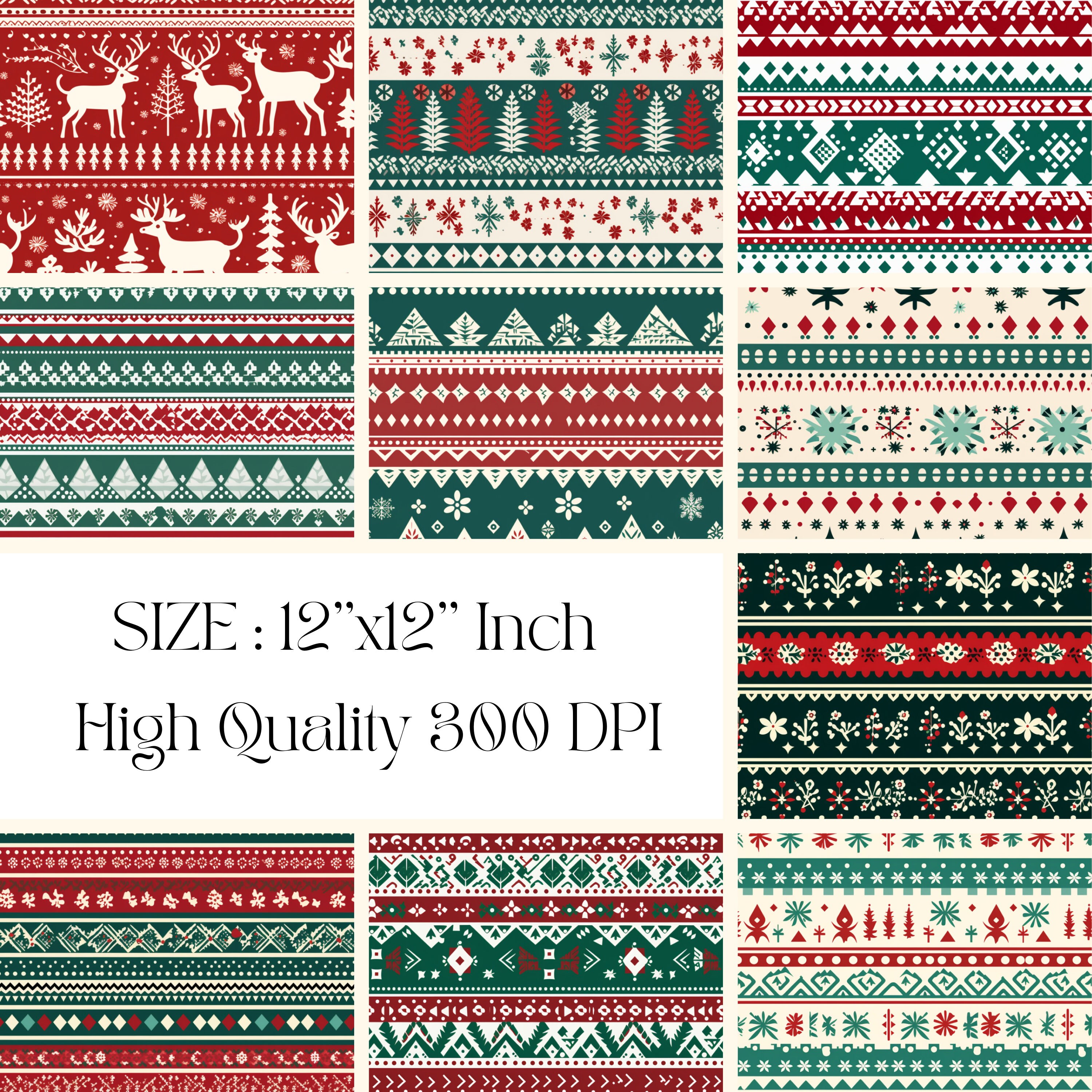 Seamless Nordic Digital Backgrounds, Christmas Backdrops, Christmas ...