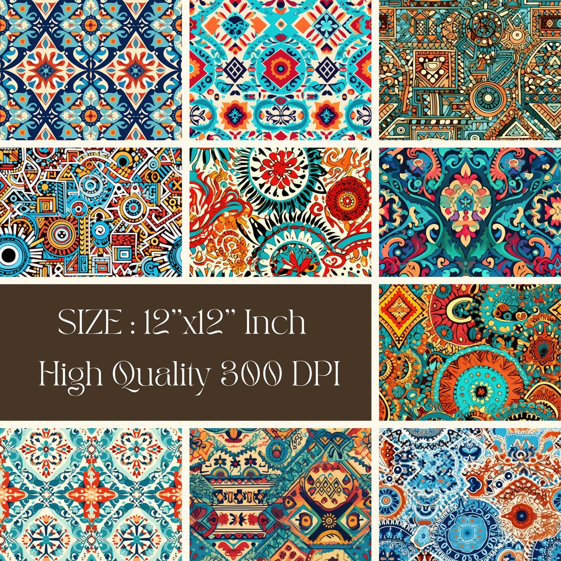 Moroccan Middle Eastern Motifs Seamless Pattern (digital Paper) - Etsy