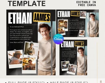 Yearbook Ad Template - Full Half Quarter Page , Senior Yearbook Ad ...