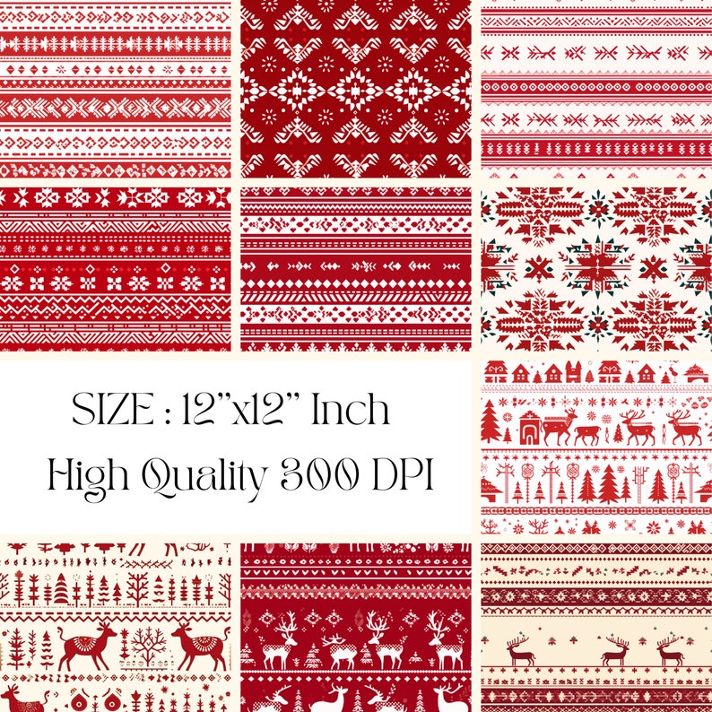 Seamless Nordic Digital Backgrounds, Christmas Backdrops, Christmas ...