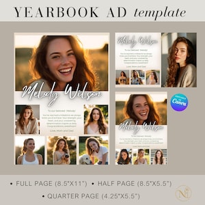 Yearbook Ad Template - Full Half Quarter Page , Senior Yearbook Ad ...