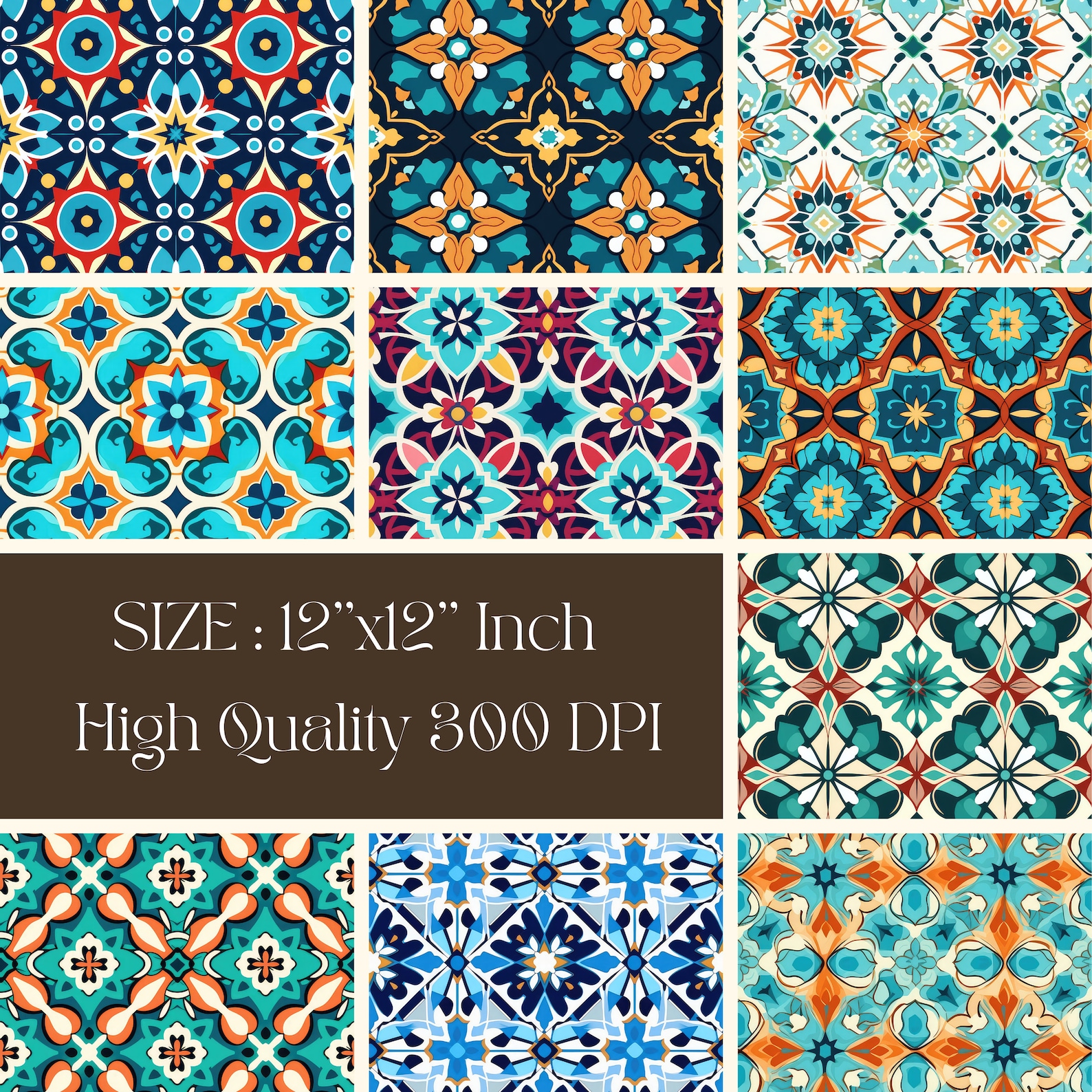 Moroccan Middle Eastern Motifs Seamless Pattern (digital Paper) - Etsy