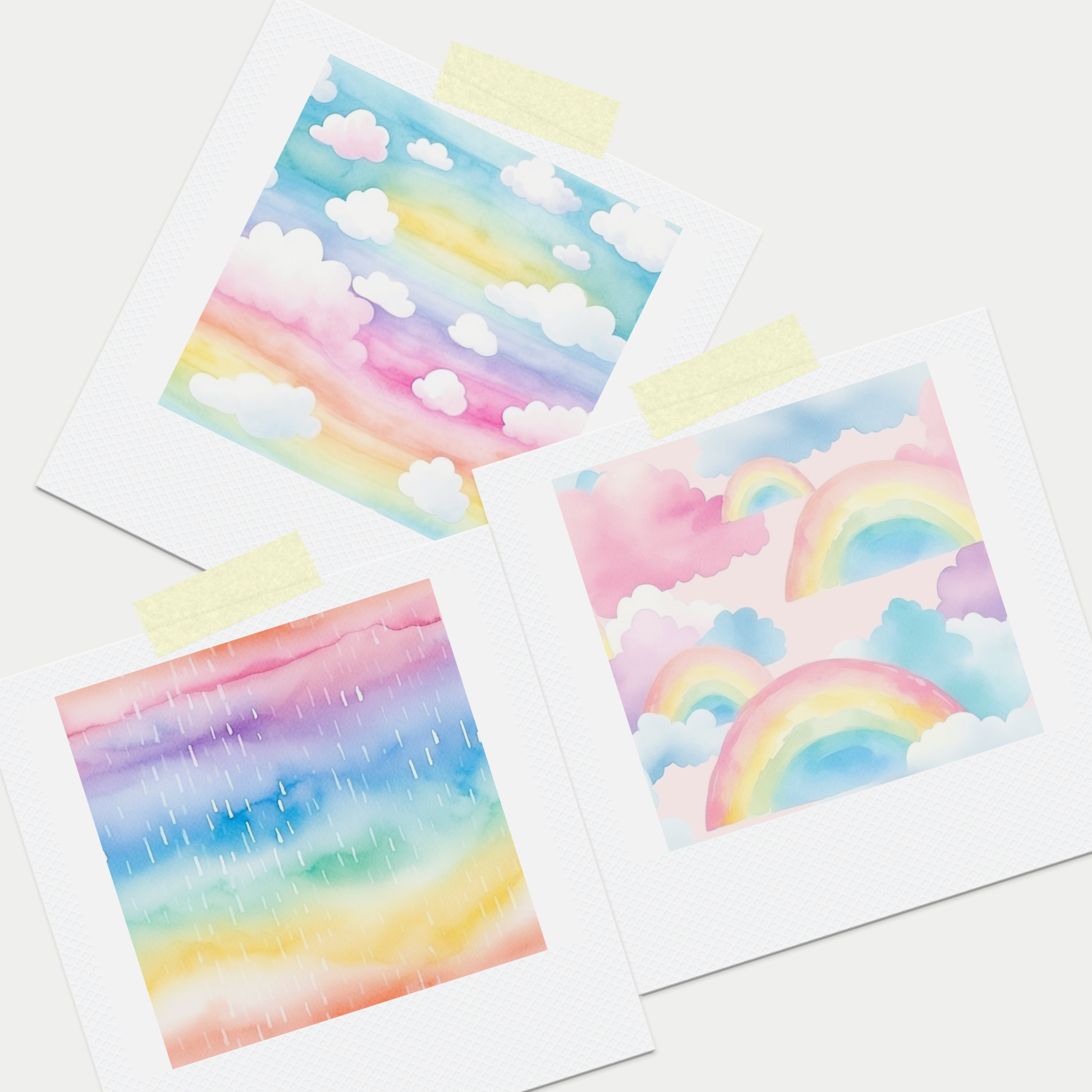 Pastel Cloud Digital Paper, Seamless Colorful Cloud, Sky Background ...