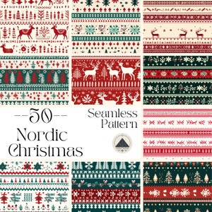 Seamless Nordic Digital Backgrounds, Christmas Backdrops, Christmas ...