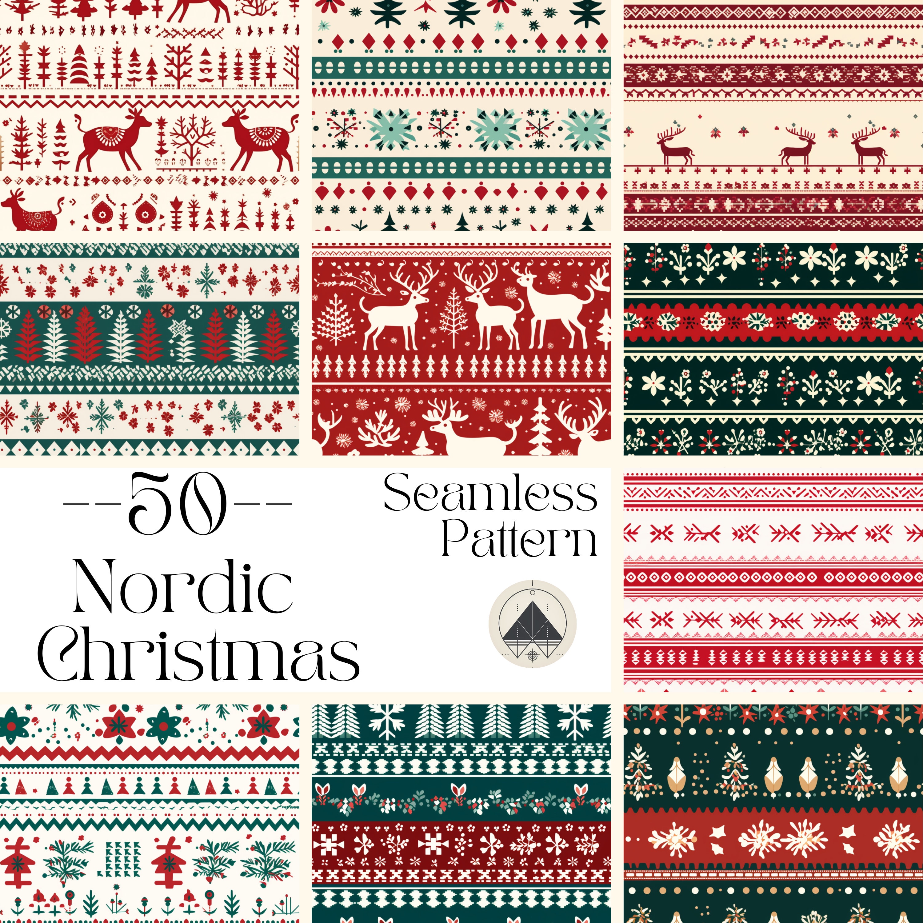 Seamless Nordic Digital Backgrounds, Christmas Backdrops, Christmas ...