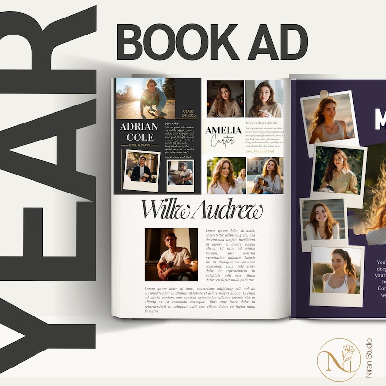 Yearbook Ad Template - Full Half Quarter Page , Senior Yearbook Ad ...