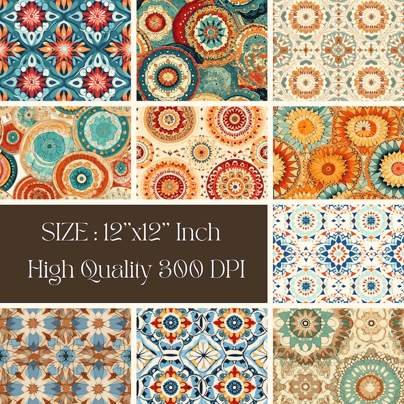 Moroccan Middle Eastern Motifs Seamless Pattern (digital Paper) - Etsy