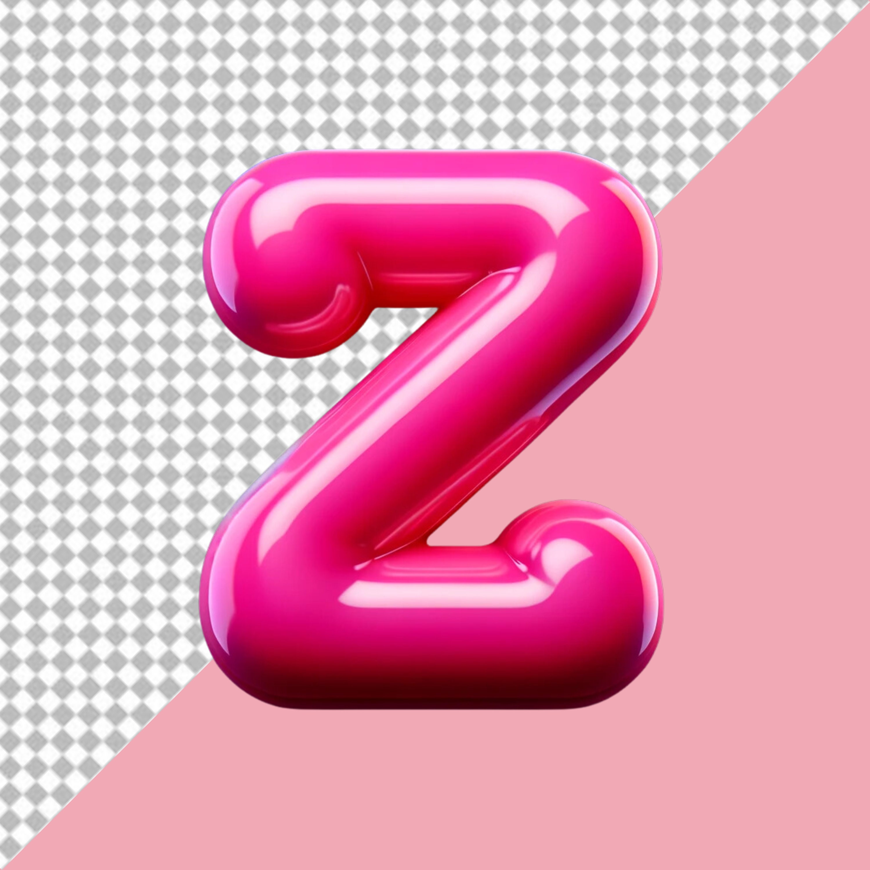 Pink Bubble Balloon Alphabet&number, Balloon Clipart, Foil Balloon ...