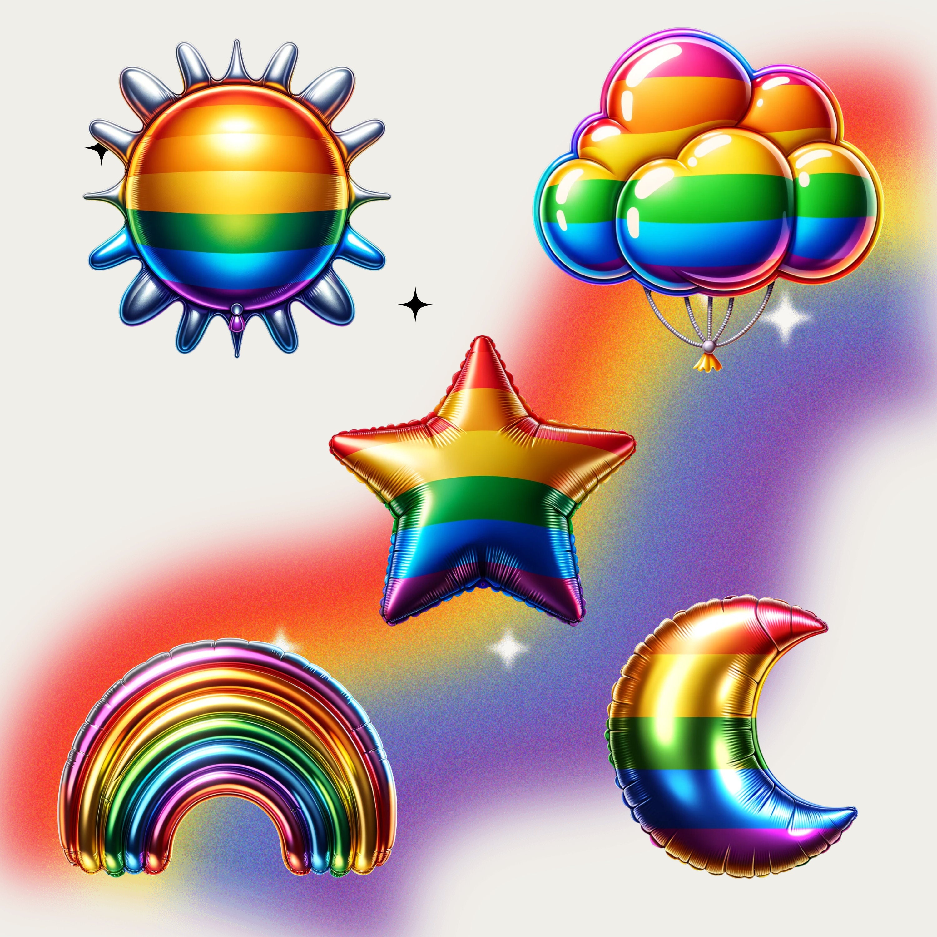 LGBT Pride Balloon Alphabet&number, Pride Flag Foil Balloon Clipart ...