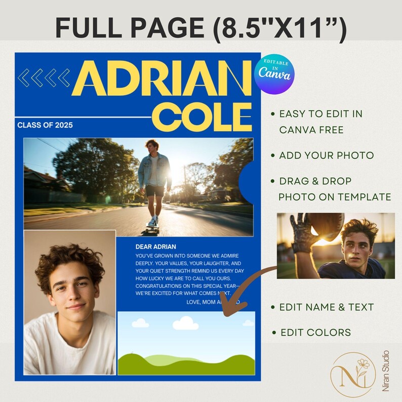 Yearbook Ad Template - Full Half Quarter Page , Senior Yearbook Ad ...