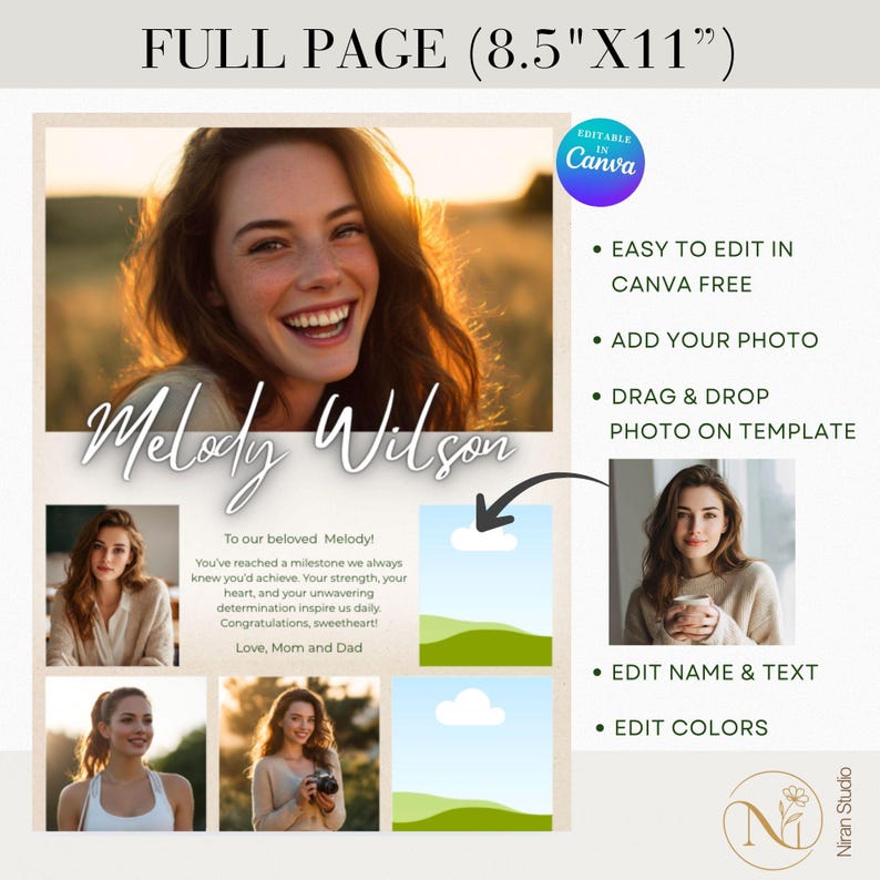 Yearbook Ad Template - Full Half Quarter Page , Senior Yearbook Ad ...