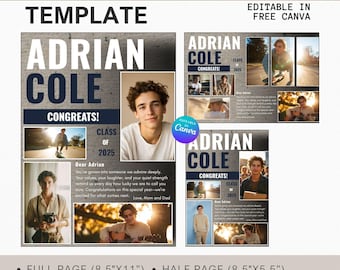Yearbook Ad Template - Full Half Quarter Page , Senior Yearbook Ad ...