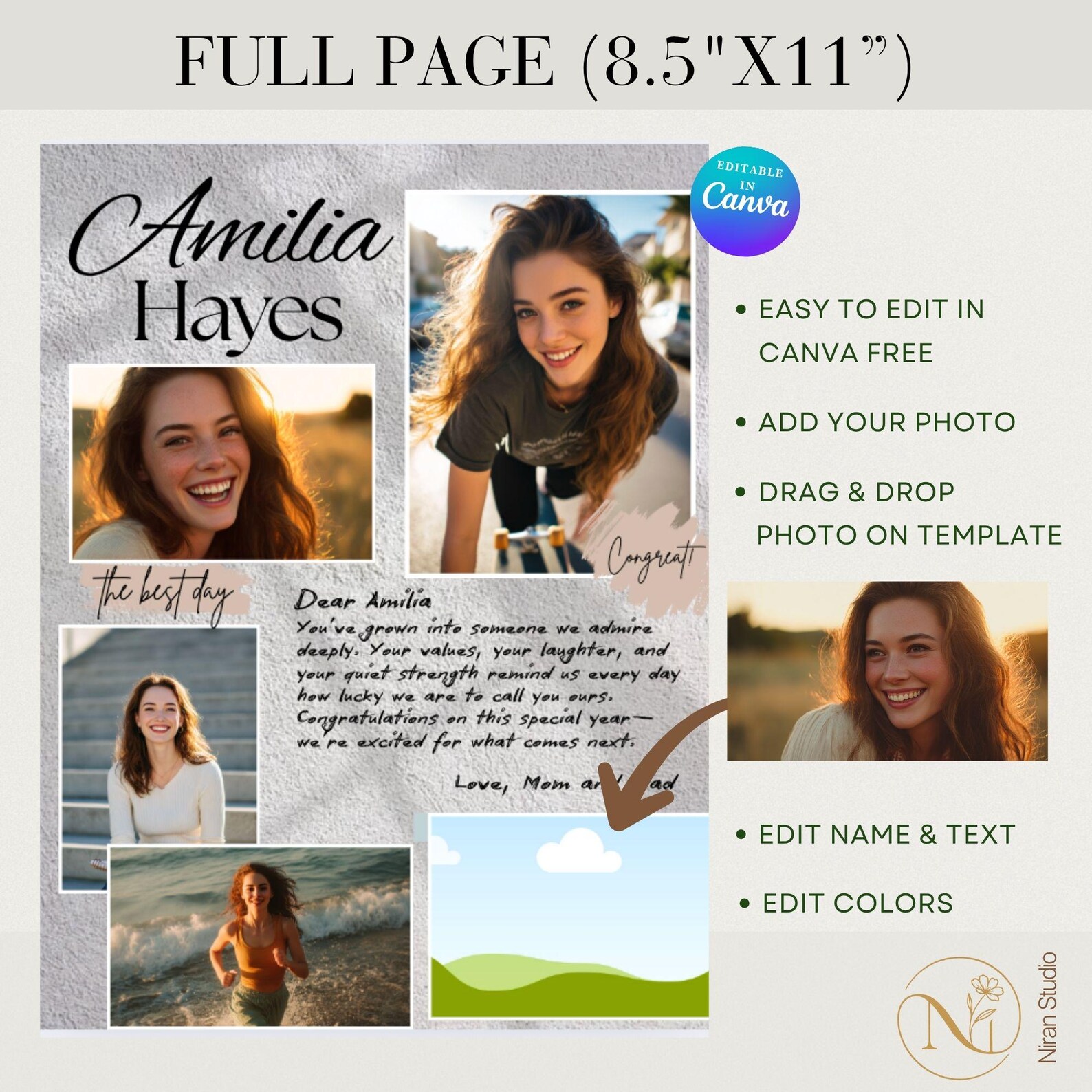 Yearbook Ad Template - Full Half Quarter Page , Senior Yearbook Ad ...