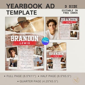 Yearbook Ad Template Full Page Boy 5th Grade - Etsy