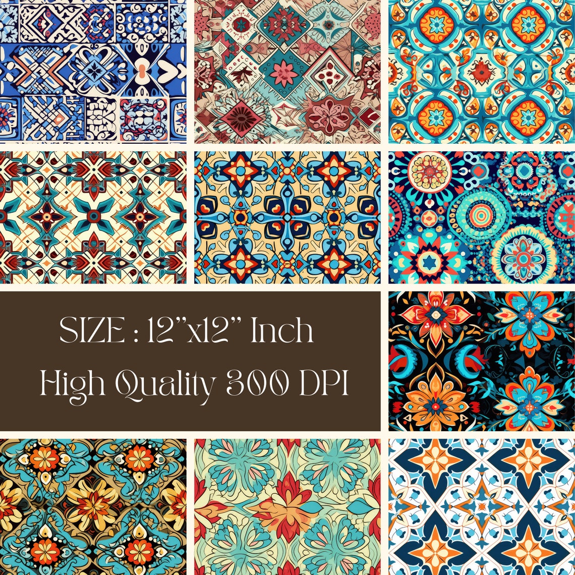 Moroccan Middle Eastern Motifs Seamless Pattern (digital Paper) - Etsy