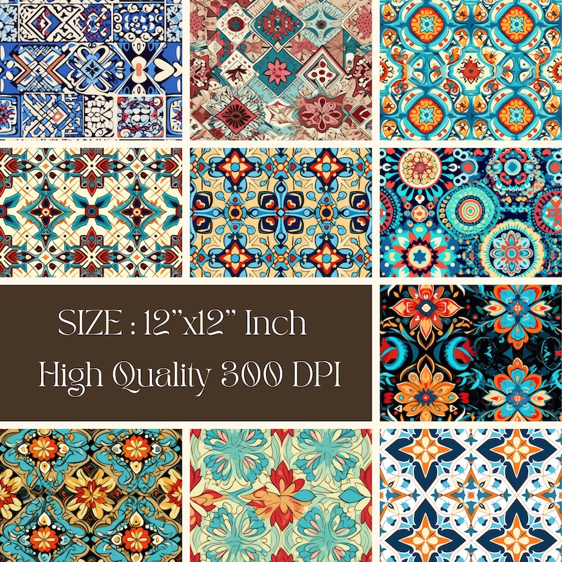 Moroccan Middle Eastern Motifs Seamless Pattern (digital Paper) - Etsy