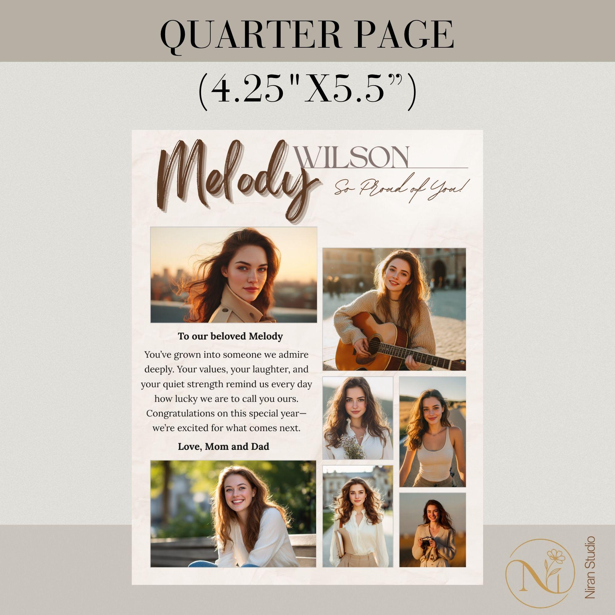 Yearbook Ad Template - Full Half Quarter Page , Senior Yearbook Ad ...
