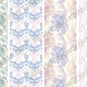 Damask Seamless Pattern, Damask Digital Paper, Damask Prints, Damask ...