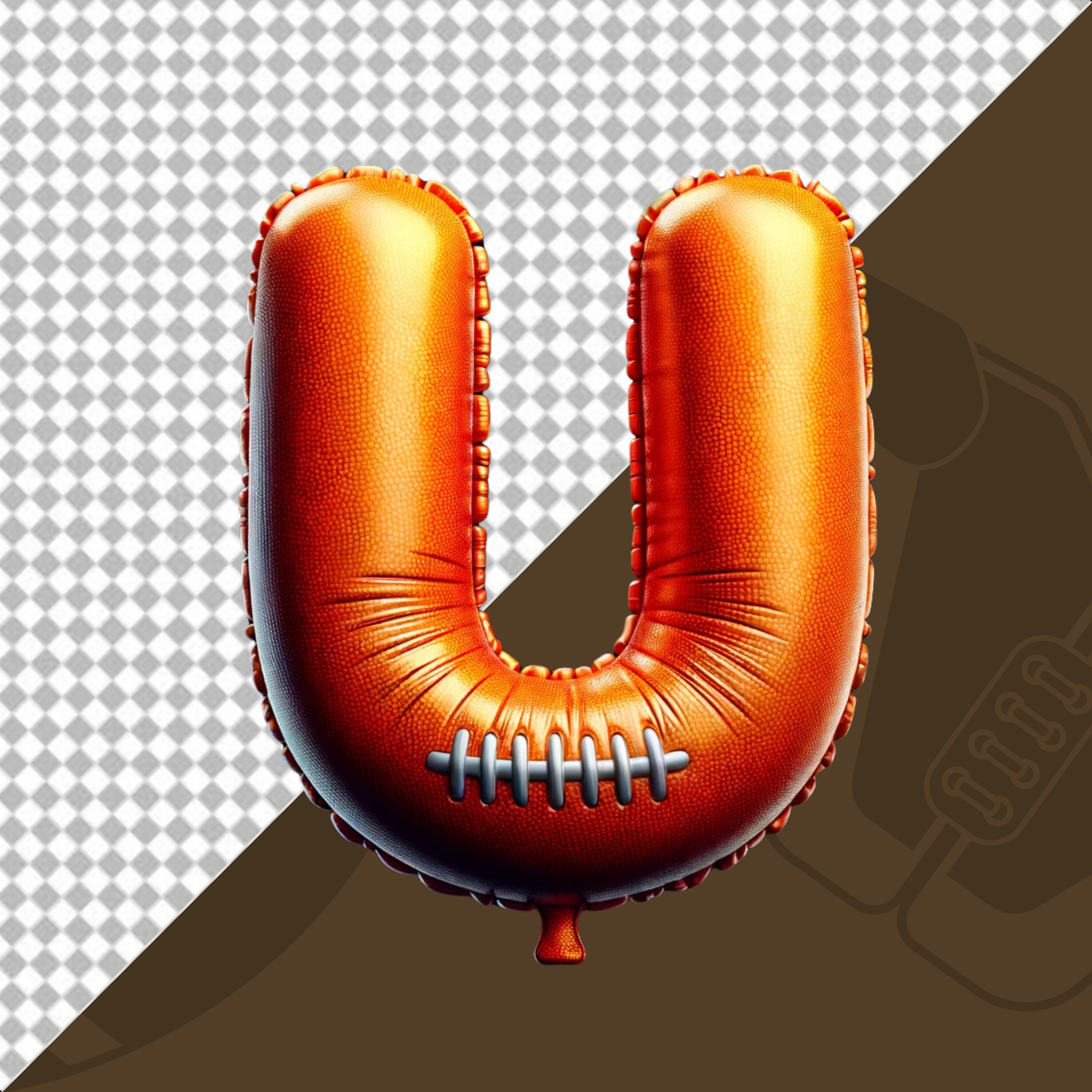 Football Balloon Alphabet & Number Clipart: PNG Font (digital Download ...