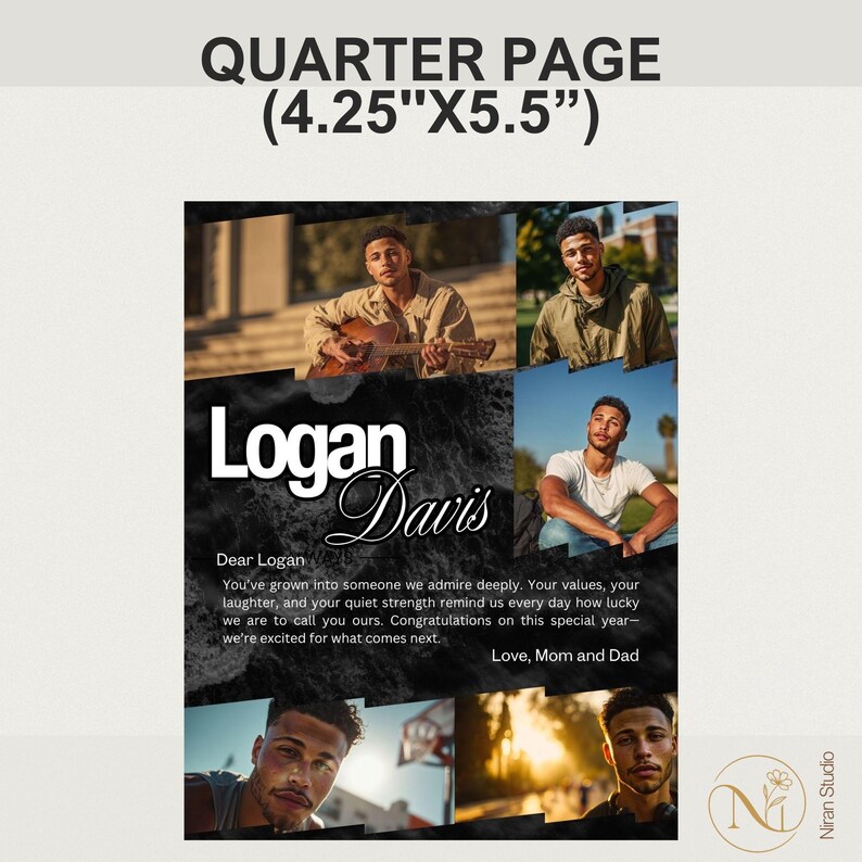Yearbook Ad Template - Full Half Quarter Page , Senior Yearbook Ad ...