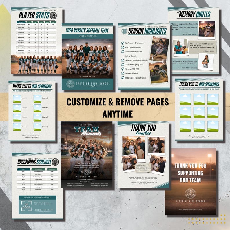 Senior Night Program Template Editable in Canva, 20 Page Senior ...