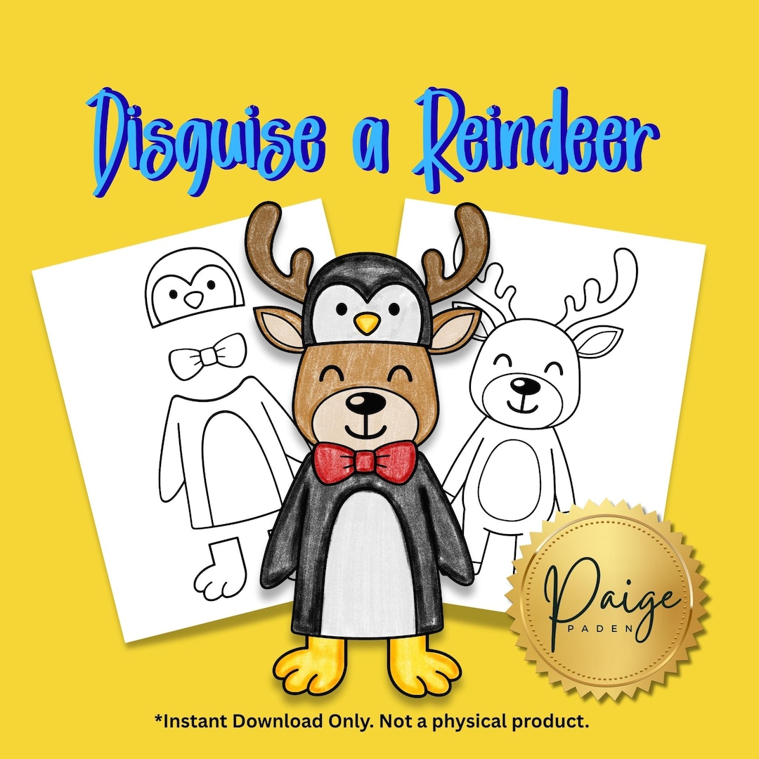 Disguise a Reindeer, Reindeer in Disguise Printable, Christmas ...