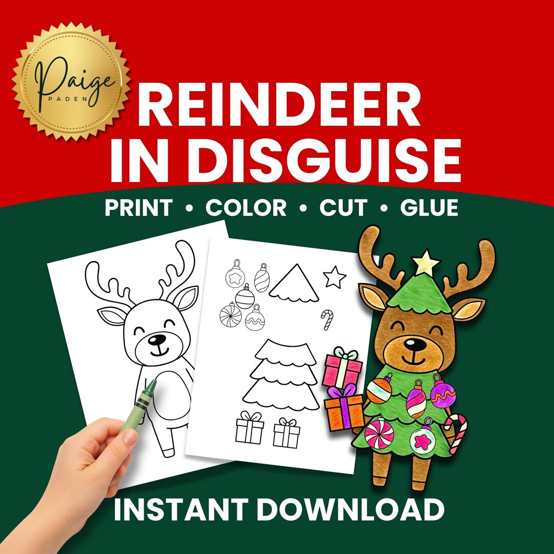 Disguise a Reindeer, Reindeer in Disguise Printable, Christmas ...