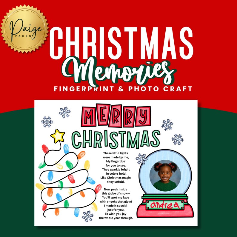 Fingerprint Christmas Craft, Snowglobe Photo Keepsake, Kids Handprint ...