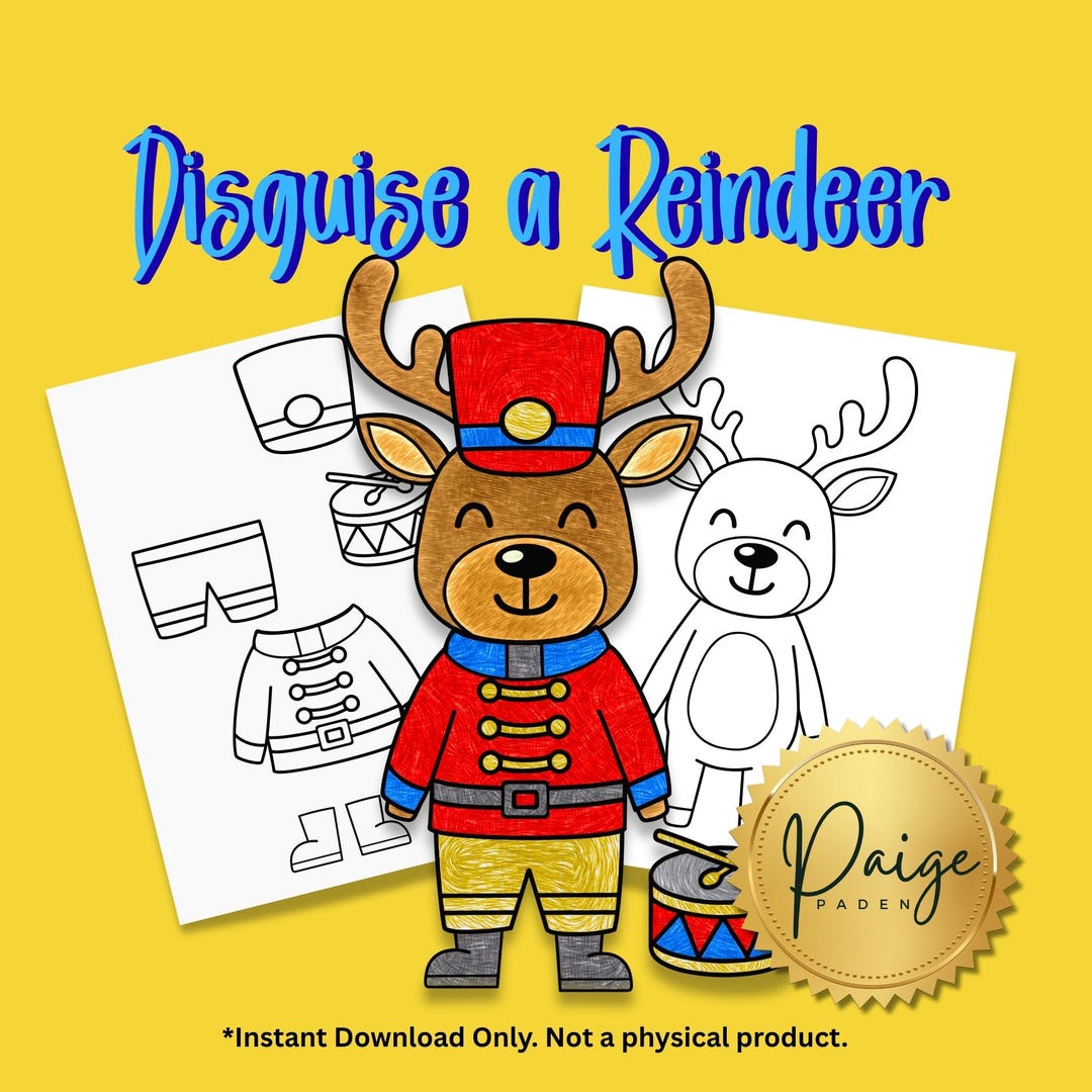 Disguise a Reindeer, Reindeer in Disguise Printable, Christmas ...